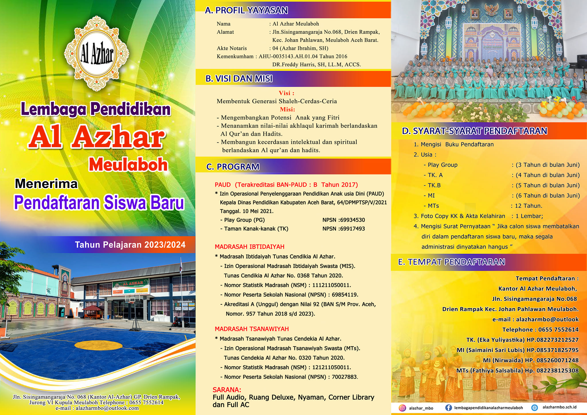 Pendaftaran MTs – Lembaga Pendidikan Al Azhar Meulaboh